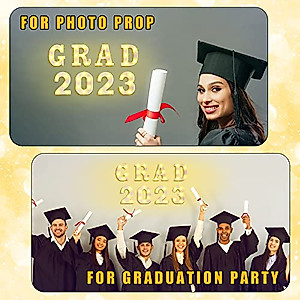 8 LED Marquee Letter Lights Grad 2023 Sign, Grad Light up Letter Numbers for Graduation Party Decorations, 2023 Graduation Decorations Party Supplies (White)
