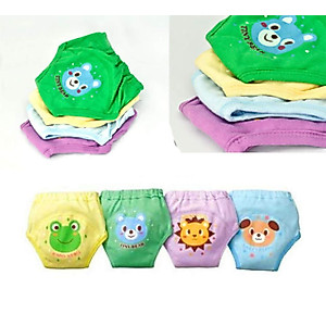 4 X Baby Toddler Girls Cute 4 Layers Waterproof Potty Training Pants Reusable 4Pcs Set (5T, Multi)