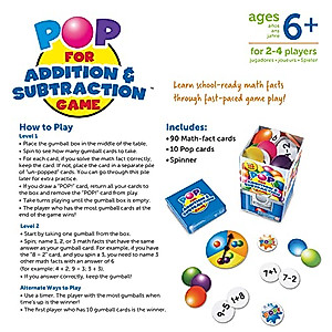 Learning Resources Pop For Addition & Subtraction Math Game - 100 Pieces, Ages 6+ | Grades 1+ Classroom and Homeschool Math Games, Math Activities for Kids