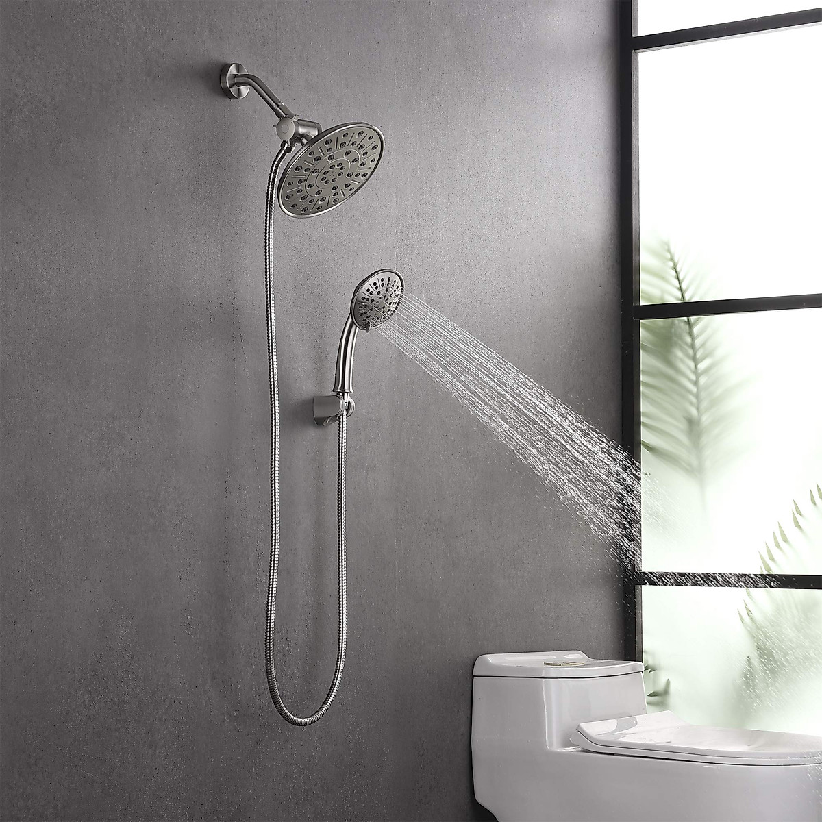 AMAZING FORCE Rainfall Shower Head Combo, Shower Wand,High Pressure Shower Head and 3-Setting Handheld Shower Head with Anti-Clogging Nozzles and Adjustable Solid Ball Joint 1.8 GPM