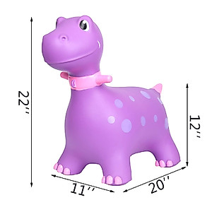 AOLIGE Bouncy Horse Animals for Toddlers 1-3 Dinosaur Hopping Toys for Kids Inflatable Toddler Bounce Toys Ride On Animal Hopper Toys with Pump (Purple)