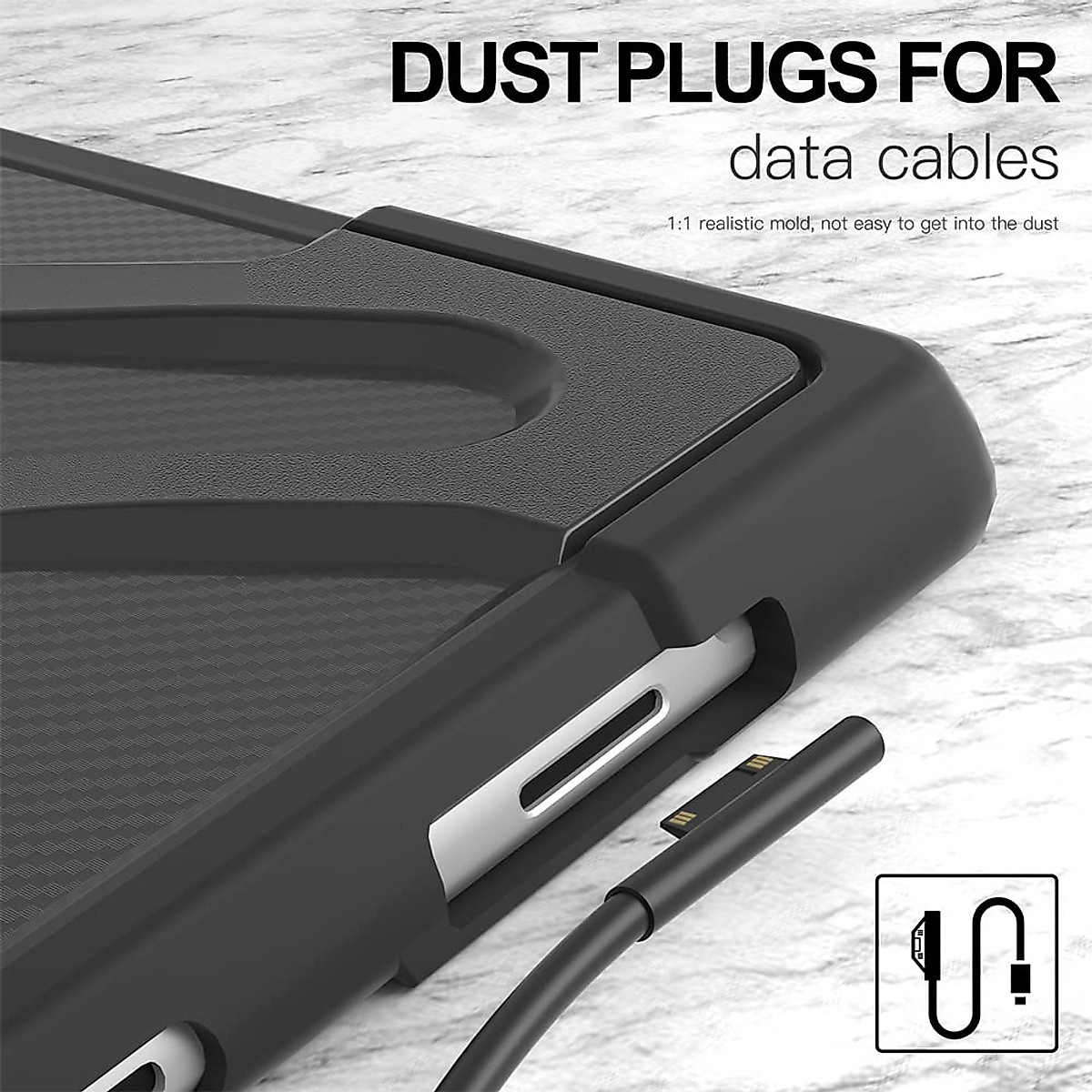 ZenRich Bundle for Surface Pro 8: 2-Pack Tempered Glass Screen Protectors with Anti-Glare& Rugged Full-Body Case with Rotatable Kickstand and Hand Strap