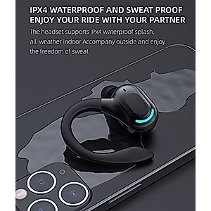 Wireless Earbuds with Earhooks Single Bluetooth Earpiece Sports Headphones Over the Ear Running Workout Wrap Around Earbuds 8H Long Battery Life Waterproof Noise Cancelling Headset for Android iOS