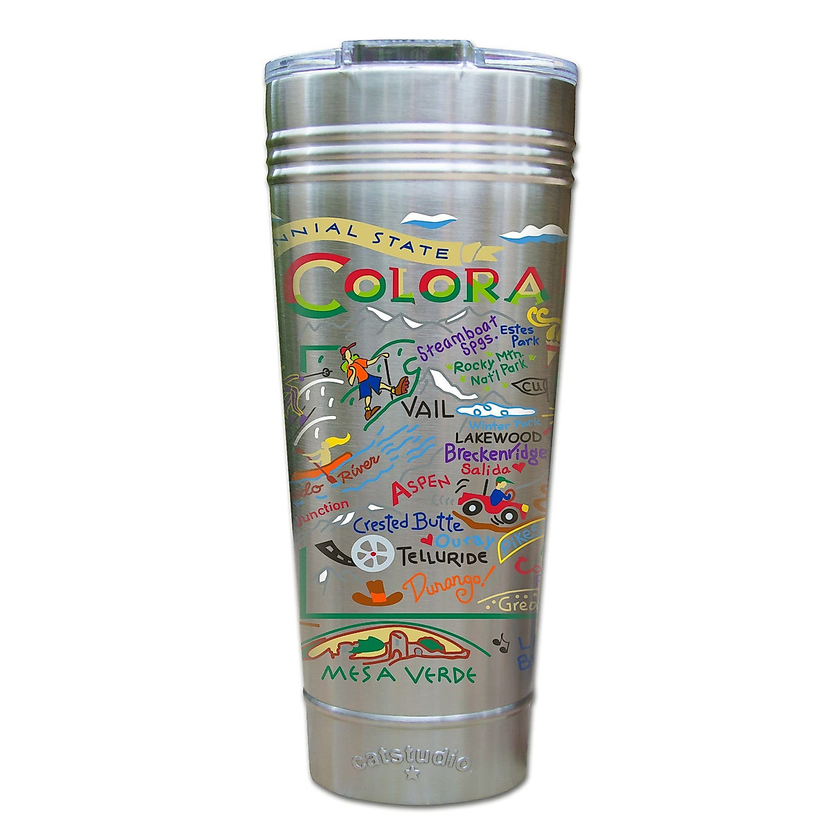 Catstudio Colorado Thermal Tumbler | Triple Wall Insulation With Non Slip Bottom | Great Travel Cup for Water, Coffee, Tea, or Smoothies