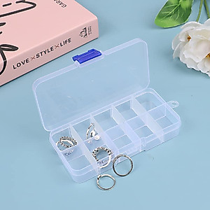 VoVbay Clear Plastic Organizer Box Storage Container Jewelry Box with Adjustable Dividers for Beads Art DIY Crafts Jewelry Fishing Tackles Organizer Beads Storage Boxes
