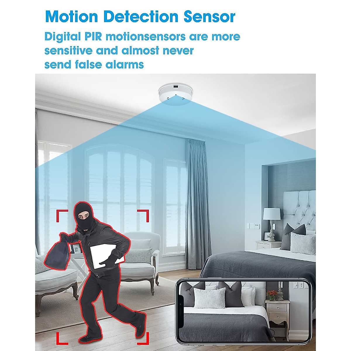 Obdeprlone Hidden Camera Smoke Detector WiFi Spy Camera Hidden Cameras with Video HD 1080P Wireless Small Camera with Night Vision and Motion Detection Indoor Camera for Home Security Nanny Cam