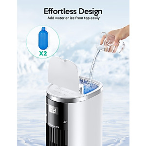 VAGKRI Evaporative Air Cooler, 80° Oscillation Swamp Cooler with Ice Packs, Air Cooler with Remote Control, 24H Timer, 3 Wind Speeds & 4 Modes for Indoor Use