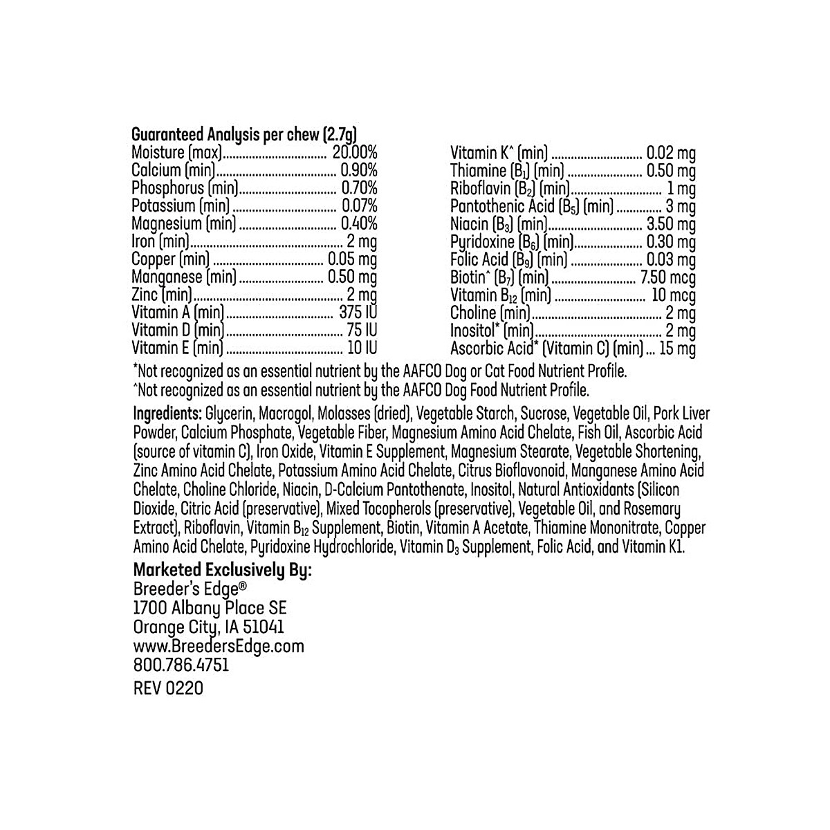 Revival Animal Health Breeder's Edge in Between for Him, Male Multivitamin for Cats/Small Dogs- 90 ct