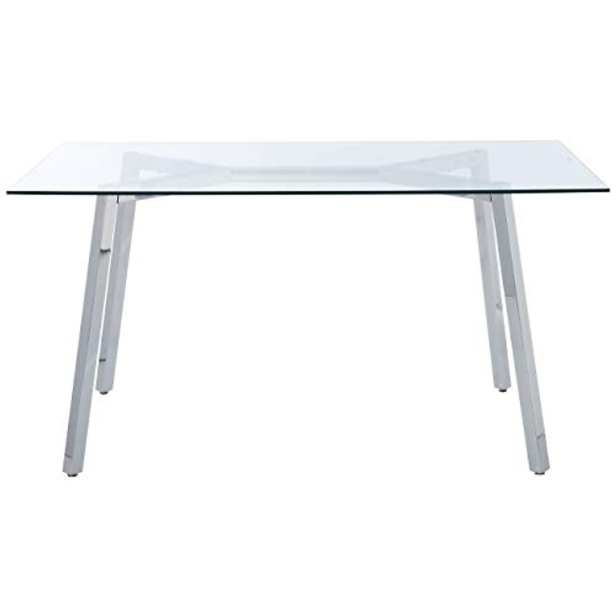 Christopher Knight Home Zavier Tempered Glass Dining Table, Clear / Chrome