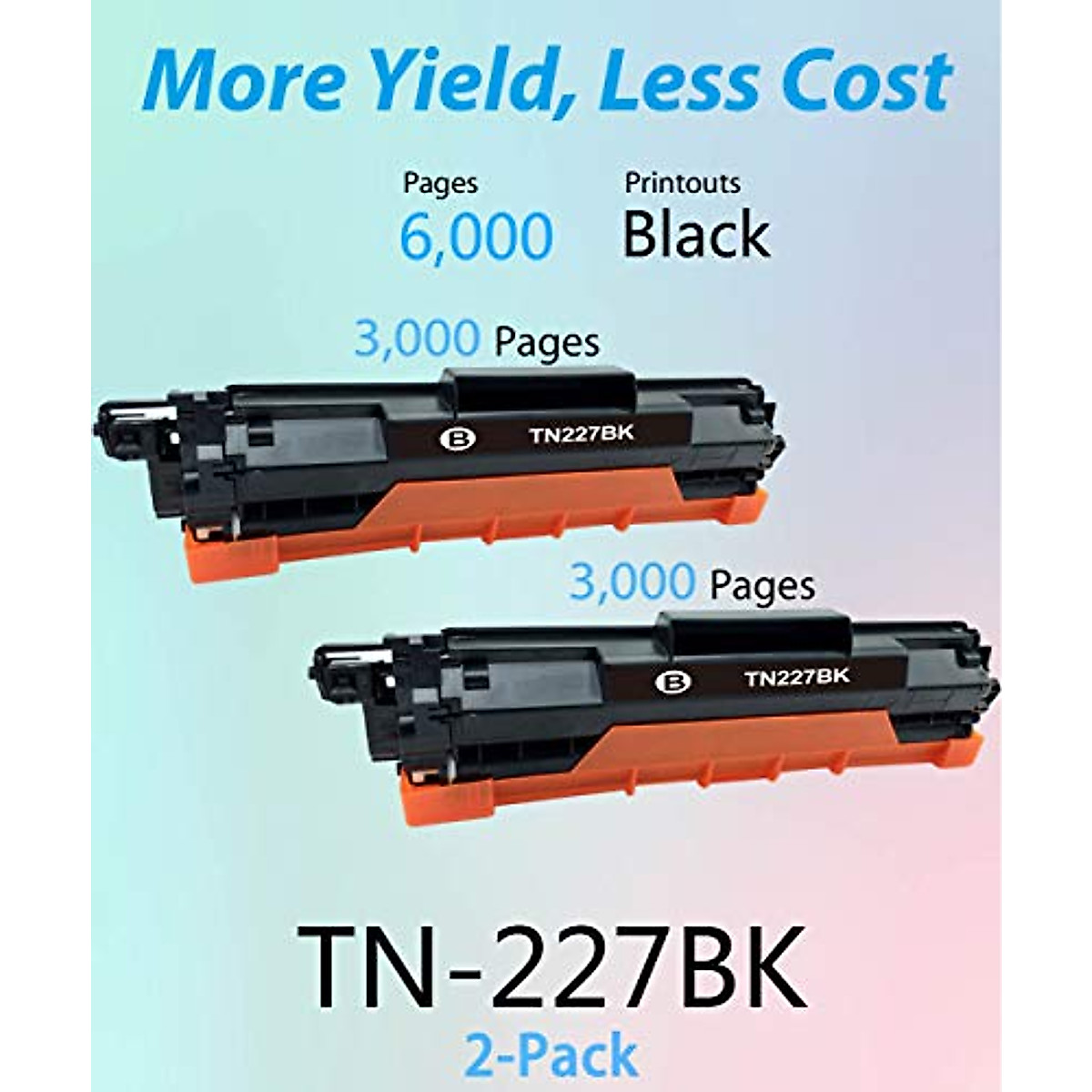 MM MUCH & MORE Compatible Toner Cartridge Replacement for Brother TN-227 TN227 TN227BK TN223 use for MFC-L3770CDW MFC-L3750CDW HL-L3230CDW HL-L3290CDW HL-L3210CW MFC-L3710CW (2 Black)