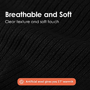 Winter Beanie Hats for Women Soft Knitted Cuffed Watch Cap Classic Stretchy Knit Warm Cap for Men Black