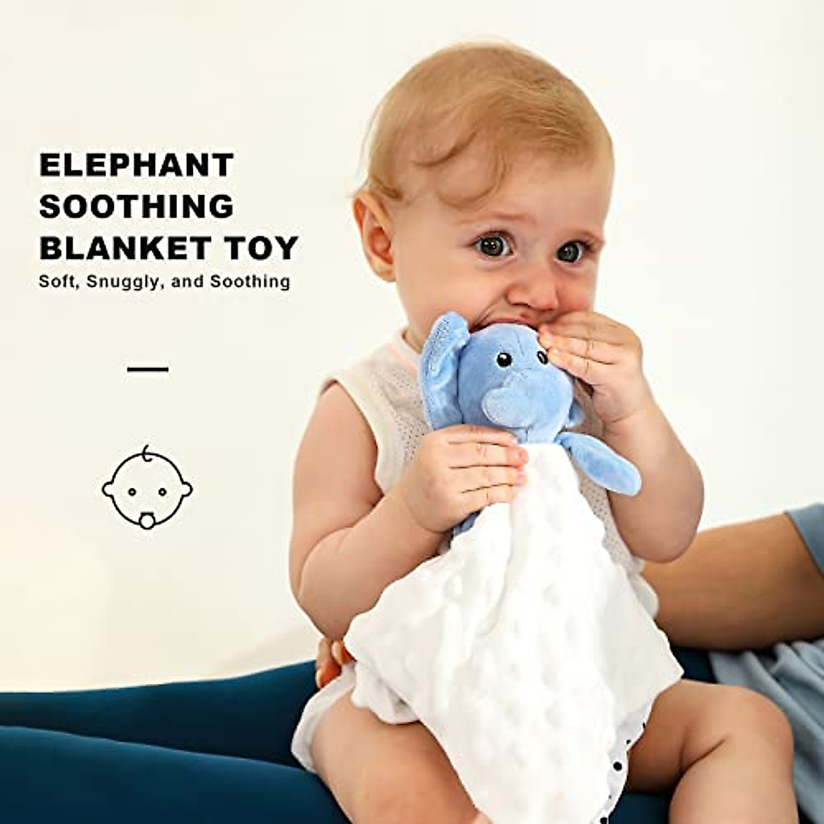 SYNPOS Baby Gym Play Mat, Baby Play Mat with 10 Toys for Sensory and Motor Skill Development, Baby Gym Activity Mat with Elephant Security Blanket, Rainbow Play Mat for Baby Gift