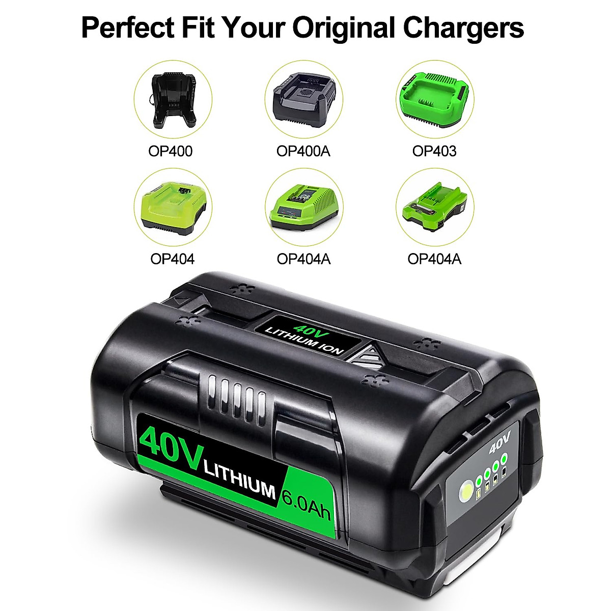 DTK 40V Lithium Battery Replacement for Ryobi 40V Battery OP4026 OP40201 OP40261 OP4040 OP4050 OP40601