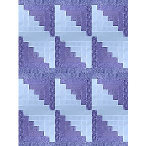 Purples and White Log Cabin Block Kit - Makes a 42 x 56 Quilt Top Only