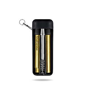 FinalStraw Collapsible, Reusable, Metal Straw | Travel Case, Cleaning Tool | Easy to Clean | Stainless Steel and 100% Silicon Tips | Eco-Friendly | Porpoise-ful Purple Case, Rainbow Stainless Steel