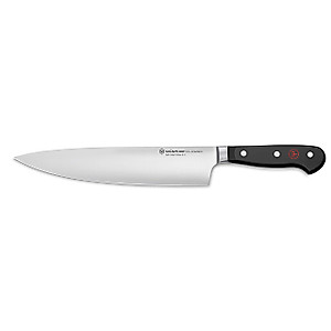 Wüsthof Classic Cook’s Knife, 9-Inch, Demi-Bolster, Black