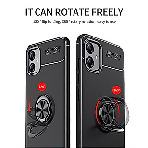 Asuwish Phone Case for Samsung Galaxy A04 with Tempered Glass Screen Protector Cover and Cell Accessories Kickstand Stand Magnetic Ring Holder Protective Soft TPU Silicone Ao4 A 04 4G Women Men Black