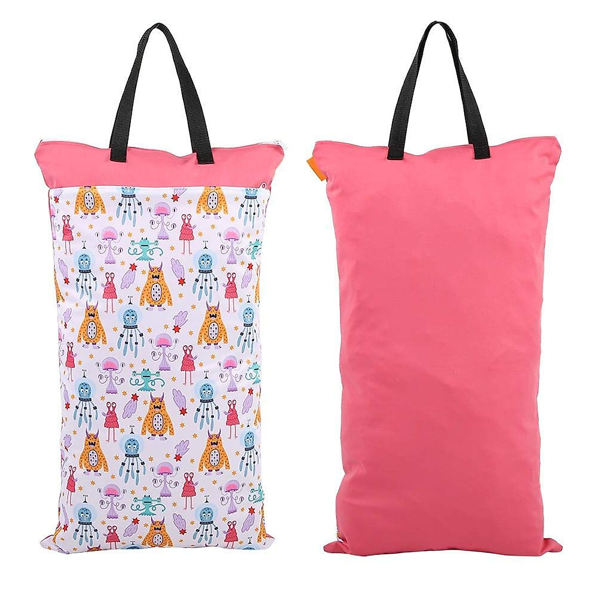 Yosooo Large Hanging Wet/Dry Pail Bag for Cloth Diaper,Inserts,Nappy, Laundry With Two Zippered Waterproof,Reusable(EF207)