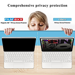 FILMEXT Magnetic 360° Privacy Screen Protector for iPad Pro 12.9 M2 M1 2021/2020/2018 (iPad Pro 12.9 6th/5th/4th/3rd Gen),Removable iPad Pro Anti Glare Anti-Spy Screen Filter[4 Way Privacy Filter]