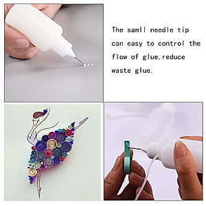 Precision Tip Applicator Bottle KAKOO 14 Pack 30ml / 1 Ounce Quilling Tool Glue Plastic Liquid Dropper Bottles for DIY Craft Painting With 5 Pcs Mini Plastic Funnel and Address Labels (B-Mixed)