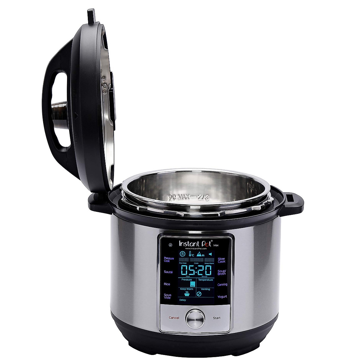 Instant Pot Max 6 Quart Multi-use Electric Pressure Cooker with 15psi Pressure Cooking, Sous Vide, Auto Steam Release Control and Touch Screen