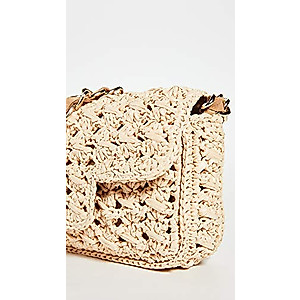 Caterina Bertini Women's Woven Shoulder Bag, Beige, Tan, One Size