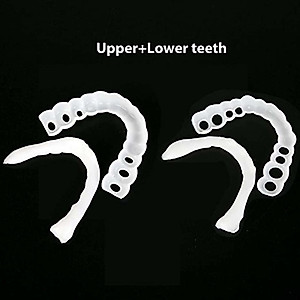 Aimery Fake Teeth,2 PCS Dentures Teeth for Women and Men, Natural Shade Fake Veneer, Denture Decorations for Halloween, Christmas and Daily Life (Teeth1)