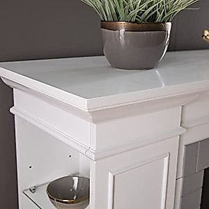 SEI Furniture Rylana Bookcase Electric Fireplace, White