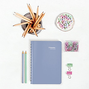 Blueline Essential Academic Weekly/Monthly Planner, 13 Months, July 2023 to July 2024, Twin-Wire Binding, Soft Vicuana Cover, 8" x 5", Cloud Blue (CA101F.02-24)
