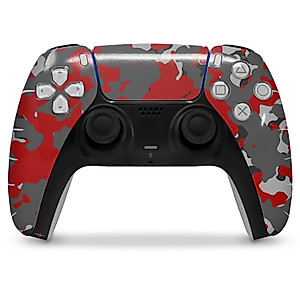 WraptorSkinz Skin Wrap compatible with Sony PS5 DualSense Controller WraptorCamo Old School Camouflage Camo Red (CONTROLLER NOT INCLUDED)