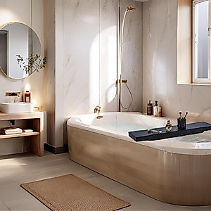 Generic Teak Wood Bath Caddy (Black)