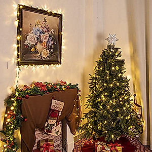 PABIPABI Christmas Tree Lights Warm White, 2 Pack 200 Led Outdoor Christmas Lights for House, 66ft Waterproof Christmas String Lights Plug in with 8 Modes for Bedroom Indoor & Outdoor Decor(2 Pack)