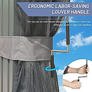 Domi Louvered Pergola, 12x20Ft Outdoor Pergola, Aluminum Pergola with Adjustable Roof, Metal Pergola Gazebo with Mosquito Netting for Patio, Backyard, Deck, Garden, Lawns(Gray)