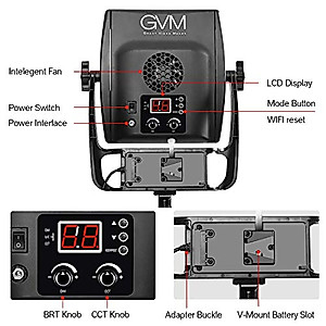 2 Packs Dimmable Bi-Color LED Video Lighting Kits with APP Control, 50W Optical Lens Variable 3200K~5600K, CRI 97+ LED Panel Light, Photography Lighting Kit, for YouTube Studio Photography