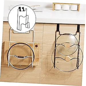 BUGUUYO Kitchen Cabinet Door Lid Holder L Brackets for Shelves Metal Stand Metal Storage Rack Wall Pot Lid Holder Wall Lid Organizer Saucepan Lid Wall Rack Decorative Pan Cover Rack Food