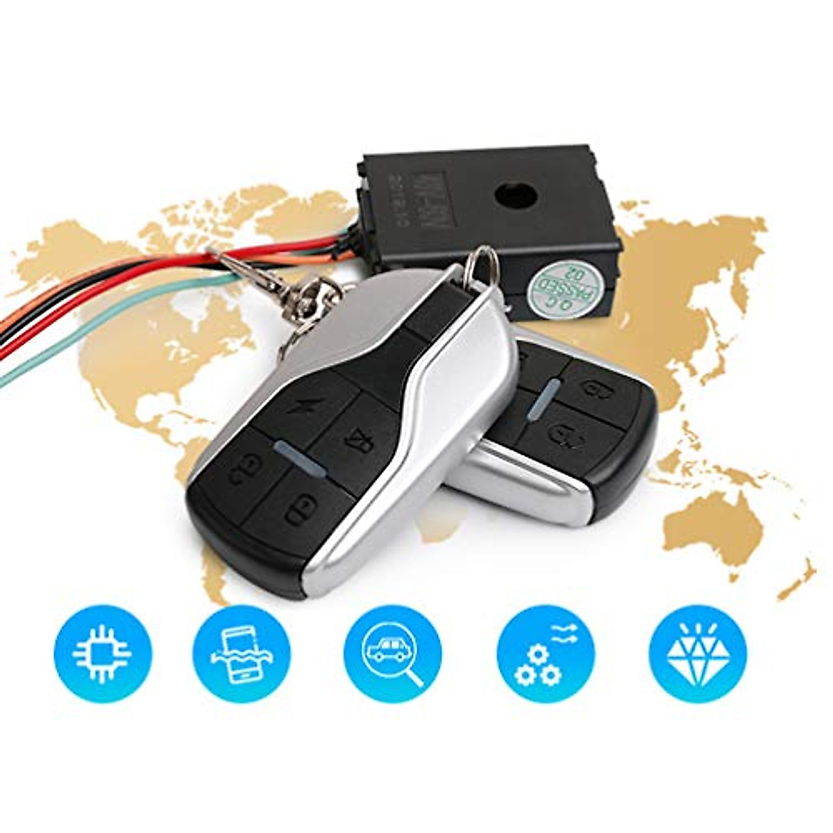 Garneck Motorcycle Anti Theft Security Alarm System with Double Remote Waterproof for 48V 60V 64V 72V Scooter Bicycle - Remote Control Random Style