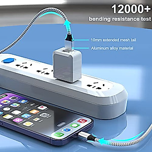 [Apple MFi Certified] iPhone Charger, 5Pack(3/3/6/6/10 FT) Lightning Cable Apple Charging Cable Fast Charging High Speed Compatible iPhone 14/13/12/11 Pro Max/XS MAX/XR/XS/X/8/7/Plus iPad(Silver&Grey)