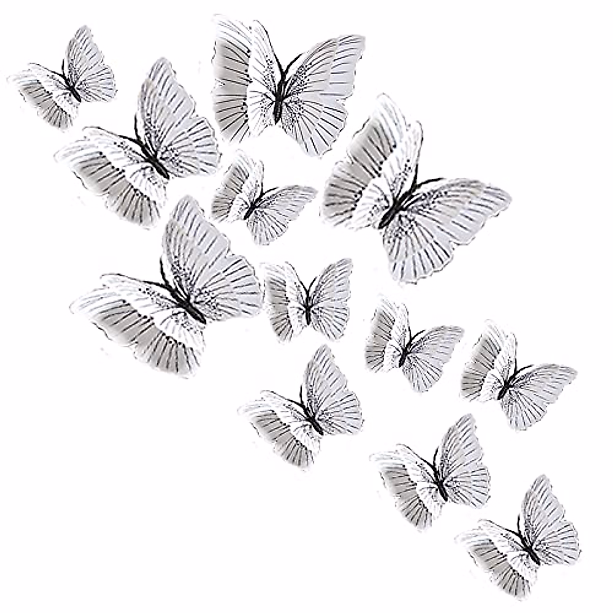 3D Stereo Simulation Flash Butterfly Wall Decoration Living Room Bedroom self-Adhesion Wall Paste Waterproof Creative Refrigerator Sticker (Black)