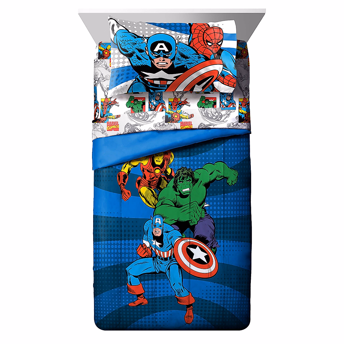 Jay Franco Avengers Comics Good Guys 5 Piece Full Bed Set (Offical Marvel Product)