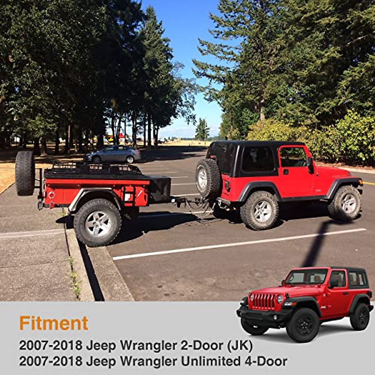 70.5'' Heavy Duty 4-Way Tow Hitch Trailer Wiring Harness for 2007-2018 Jeep Wrangler JK Replace OEM 17275.01, 92015 8001