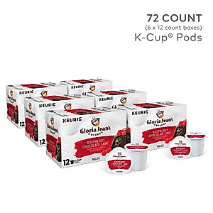 Gloria Jean's Coffees Raspberry Chocolate Lava, Single-Serve Keurig K-Cup Pods, Flavored Medium Roast Coffee, 72 Count