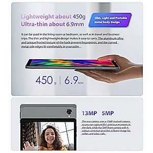 Android 12 Tablet 10.4 Inch, 15GB RAM 128GB Storage 1TB Expand, Octa-Core Processor, 1920 * 1200 InCell IPS, 13MP Camera, 8000mah, 2.4/5G Wi-Fi, Bluetooth 5.0, GPS, LNMBBS, Gray