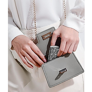 Bling Small Portable Charger, Power Bank, 6800mAh Ultra Compact Cute Shining Battery Pack 5V3.1A Fast Charger Built-in iOS Connector and Flashlight for iPhone 14 Series to iPhone 5 Series(Silver)