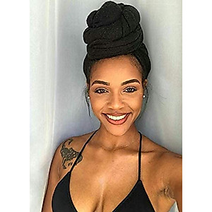 4 Packs Stretch Jersey Turban Heads Wrap African Head Wrap for Women Head Scarf Soft Headband Long Hair Scarf