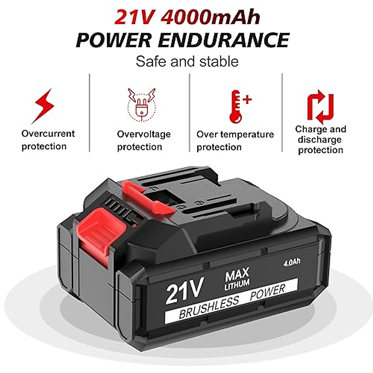 AOBEN 21V Cordless High Torque Impact Wrench 1/2 inch, Powerful Brushless Motor with Max Torque 450 ft-lb (600N.m), 4.0Ah Battery, 6 PCS Sockets (17-22mm), Fast Charger and Tool Box