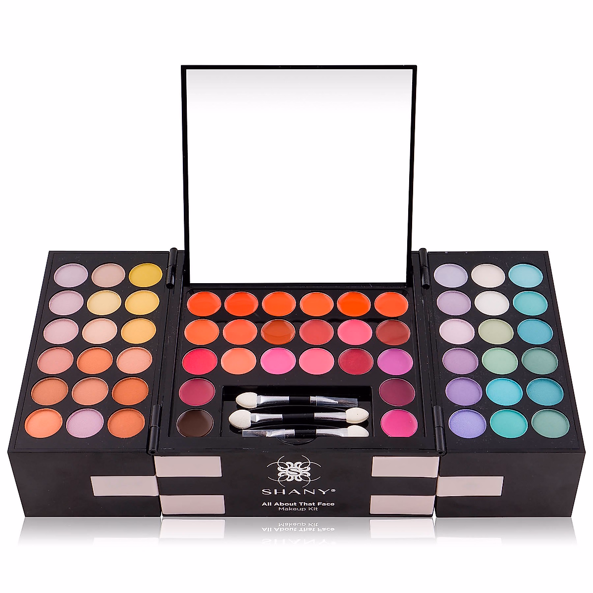 SHANY All About That Face Makeup Kit - All in one Beginner Makeup Set - Eye Shadows, Lip Colors, Face Makeup, Cosmetics applicators & More.