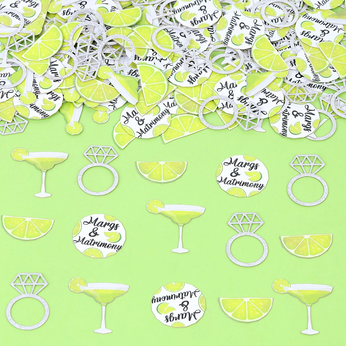 Wonmelody Margs and Matrimony Bachelorette Confetti Decor Margarita Table Confetti Decor Margarita Bachelorette Party Decor Mexican Bachelorette Party Favors for Mardi Gras Fiesta Bridal Shower