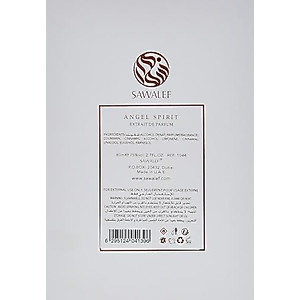 Sawalef Angel Spirit by Swiss Arabian - Light, Delicate, Celestial Extrait De Parfum Fragrance - With Notes of Cognac, Cinnamon, Oak, Sandalwood, and Vanilla - Intense, Long-Lasting Scent - 2.7 oz