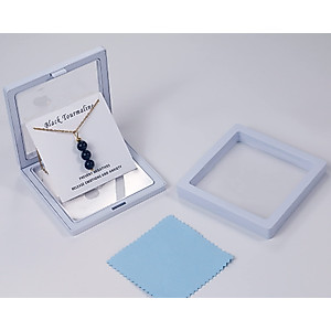 SmileBelle Black Tourmaline Necklace for Women, Black Onyx Choker Crystal Necklaces for Girls October Birthstone Black Necklace Black Tourmaline Jewelry as Birthday Gifts