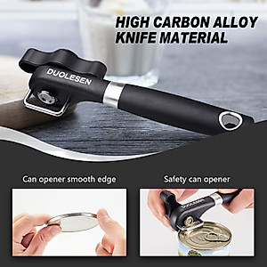 DUOLESEN Can Opener, Manual Can Opener, Can Opener Smooth Edge, Can Opener Manual Safety, Hand Held Can Openers, Commercial Can Opener, Heavy Duty Can Opener, Can Openers for Kitchen